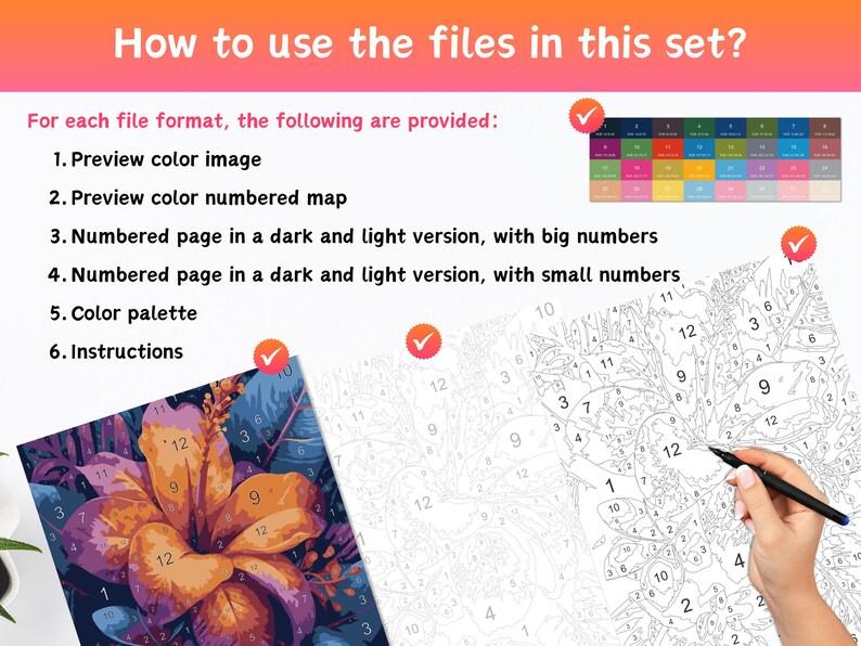 Color by Number, Digital Coloring Pages, Paint by Numbers, Procreate ...