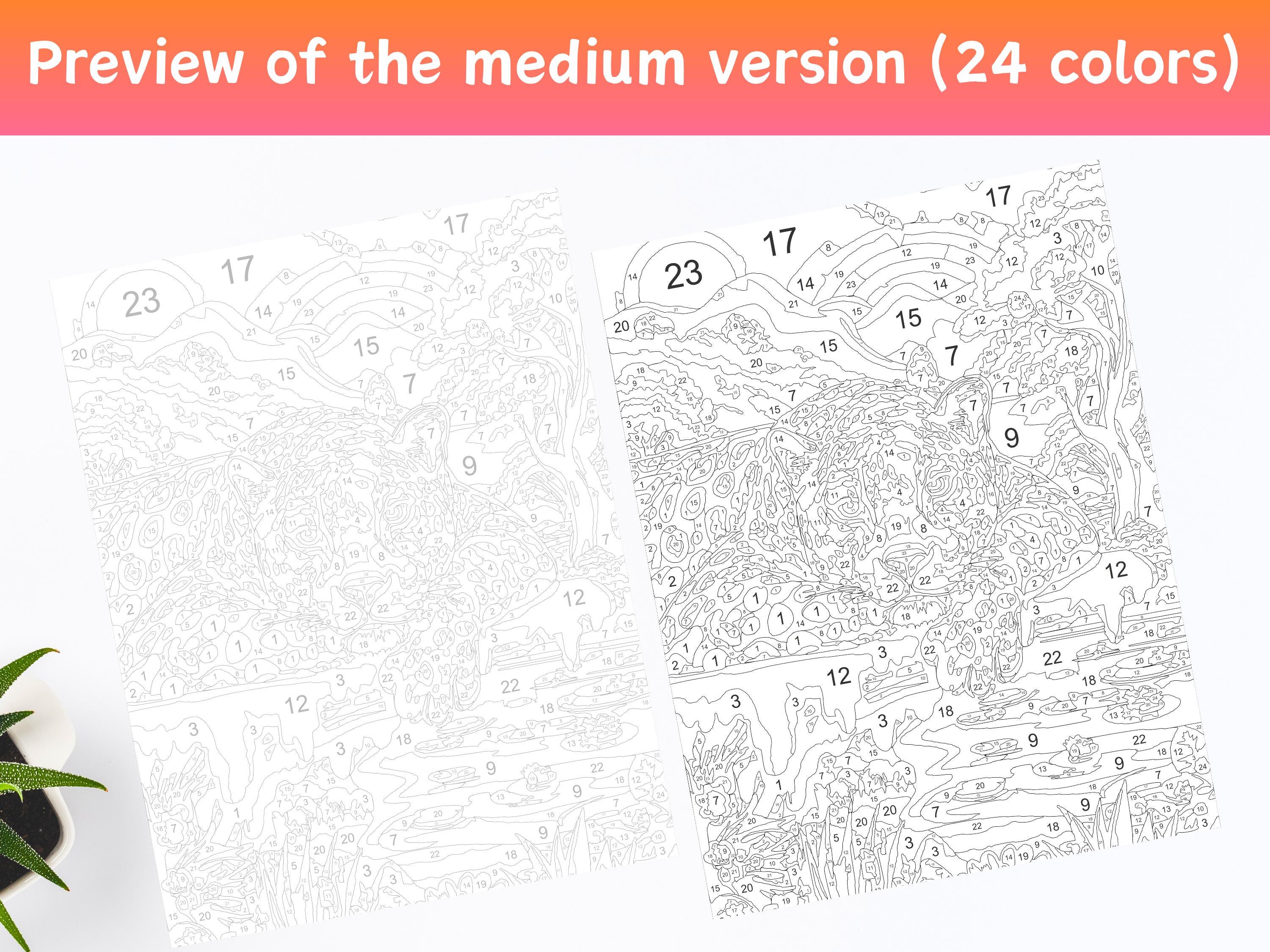 50 Neon Worlds Set 1 Color by Number Pages, Digital Coloring Pages ...