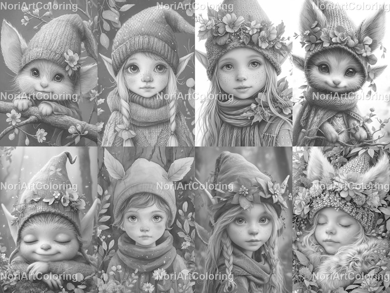 51 Whispering Woods: Elves and Enchanted Beings Coloring Pages ...