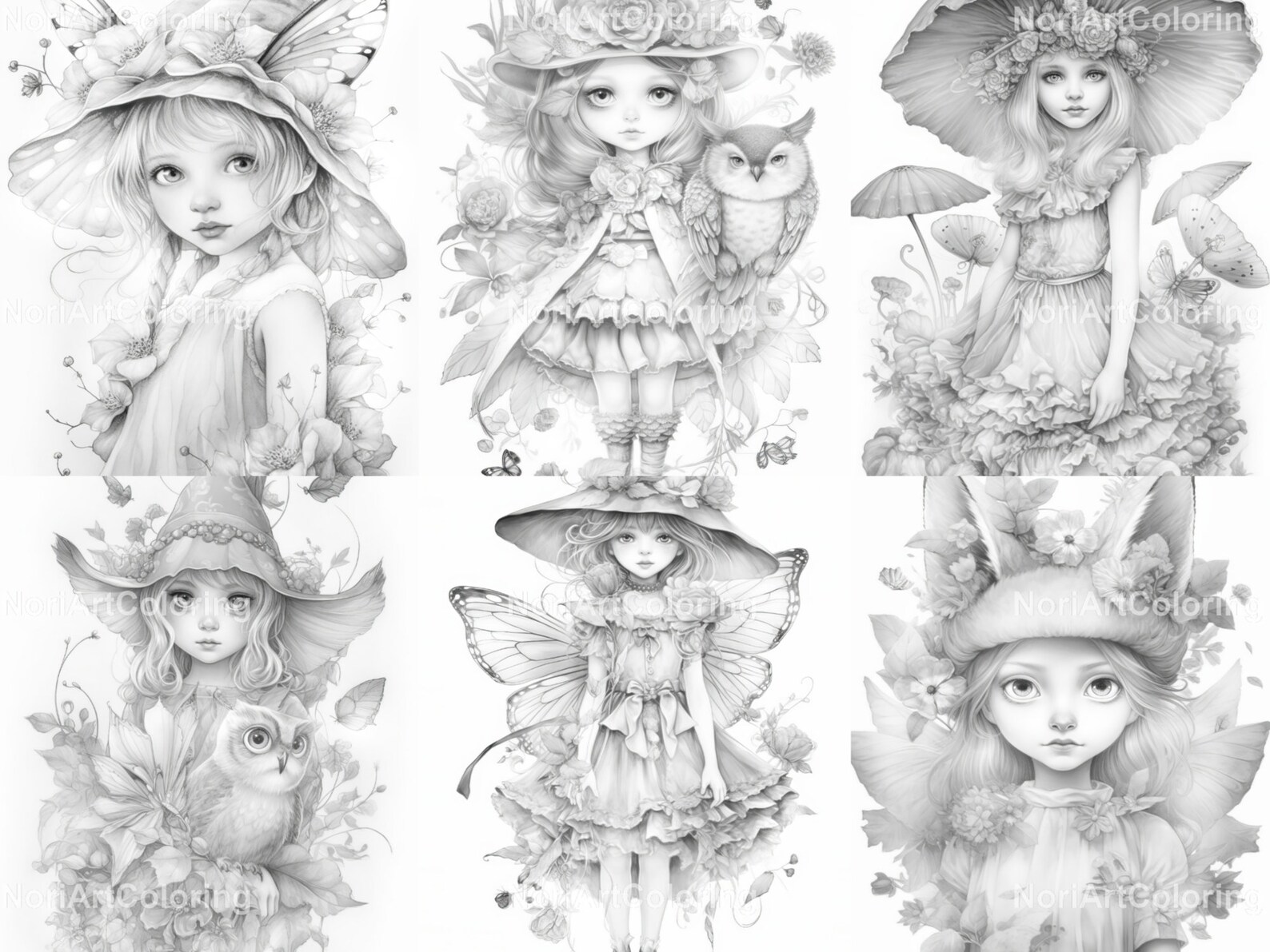30 Cute Little Fairies Set 3 Coloring Pages , Fairies With Animals ...