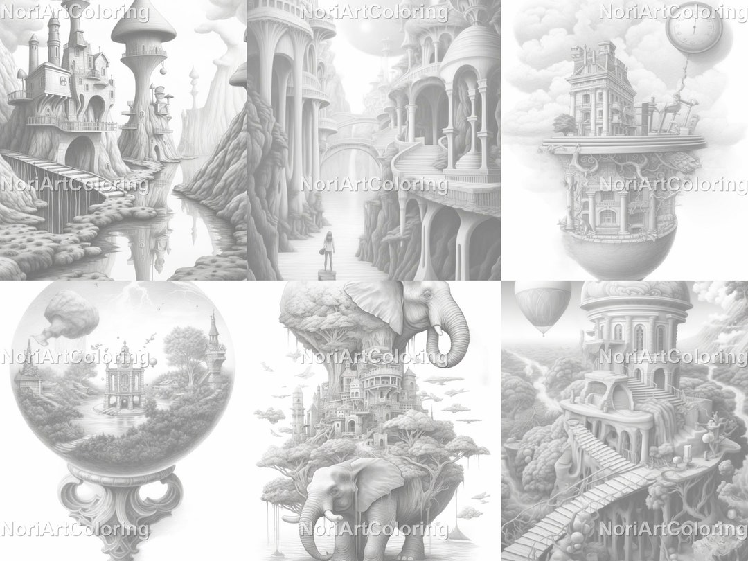 43 Surrealism Coloring Pages Printable Adult Coloring Pages - Etsy UK