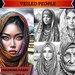 57 Veiled People Grayscale Coloring Pages | Printable Adult Coloring ...