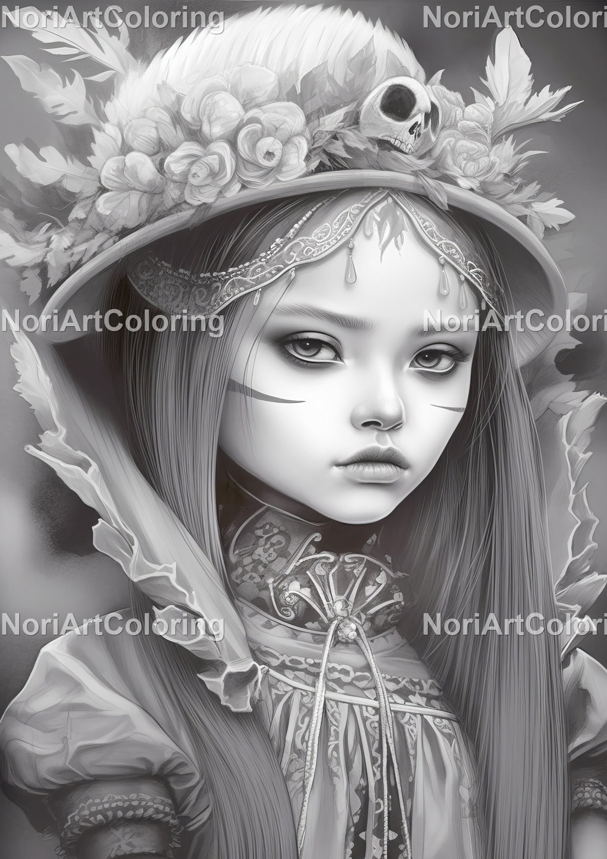 34 Gothic Girls Set 4 Coloring Pages Bright and Dark - Etsy UK