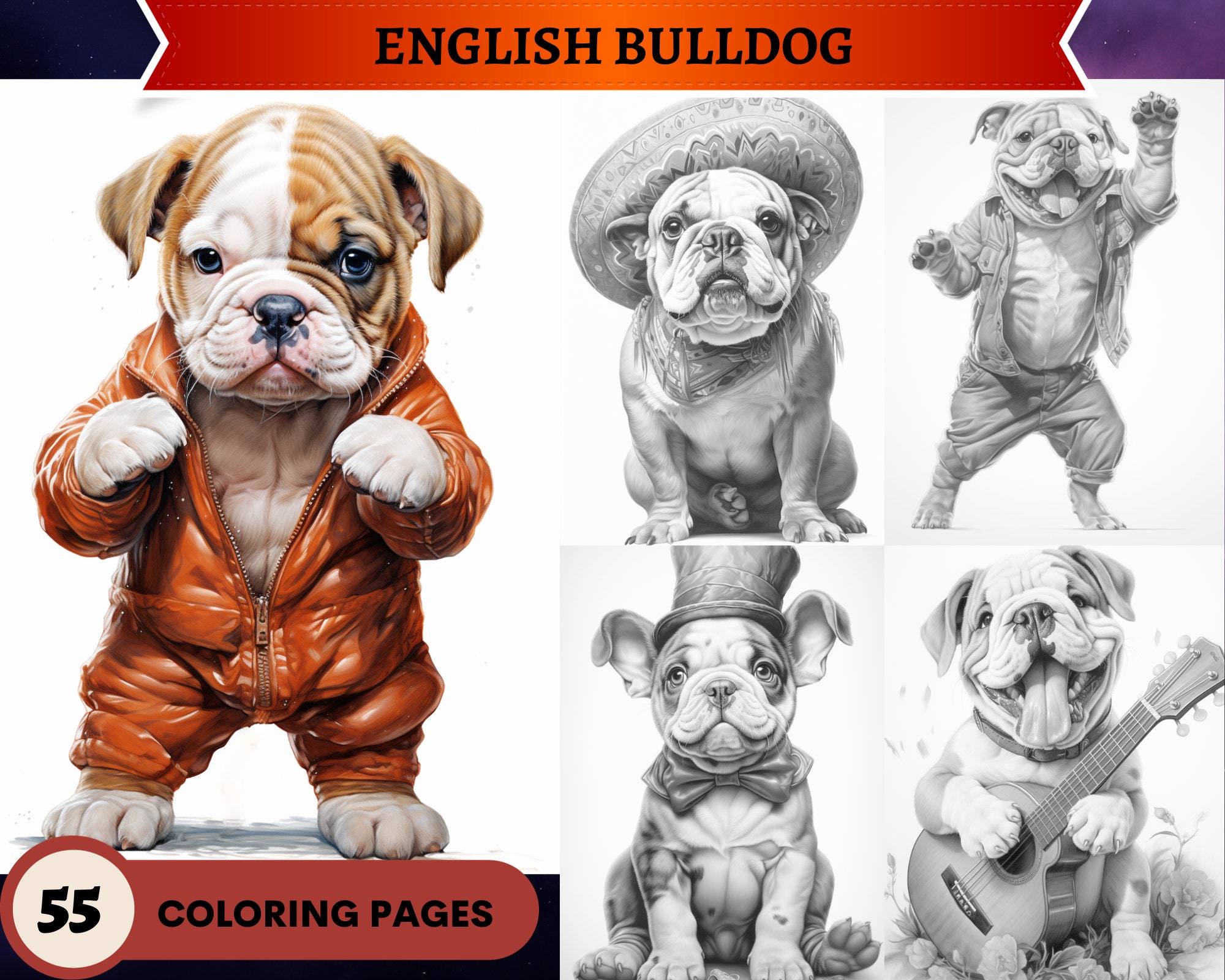 English Bulldog Coloring Pages Printable