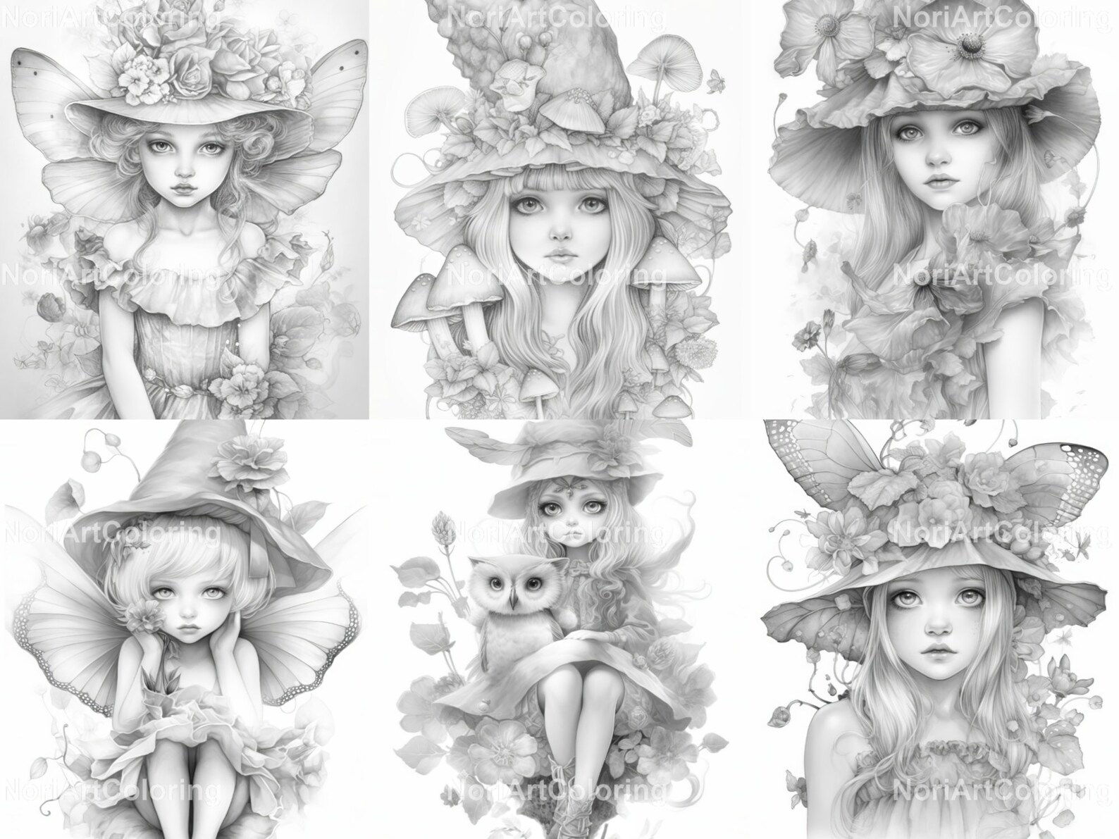30 Cute Little Fairies Set 3 Coloring Pages , Fairies With Animals ...