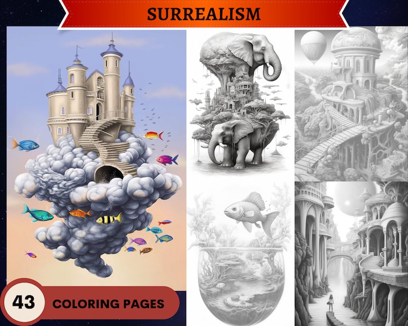 43 Surrealism Coloring Pages | Printable Adult Coloring Pages ...