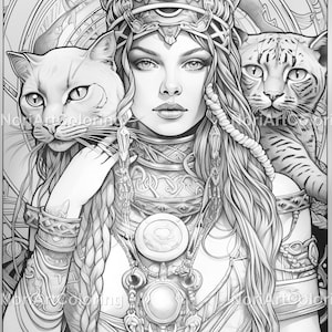 32 Egyptian Goddesses Set 1 Coloring Pages Printable Adult Coloring ...