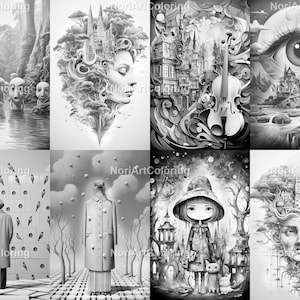 58 Surrealism Set 2 Coloring Pages | Printable Adult Coloring Pages ...