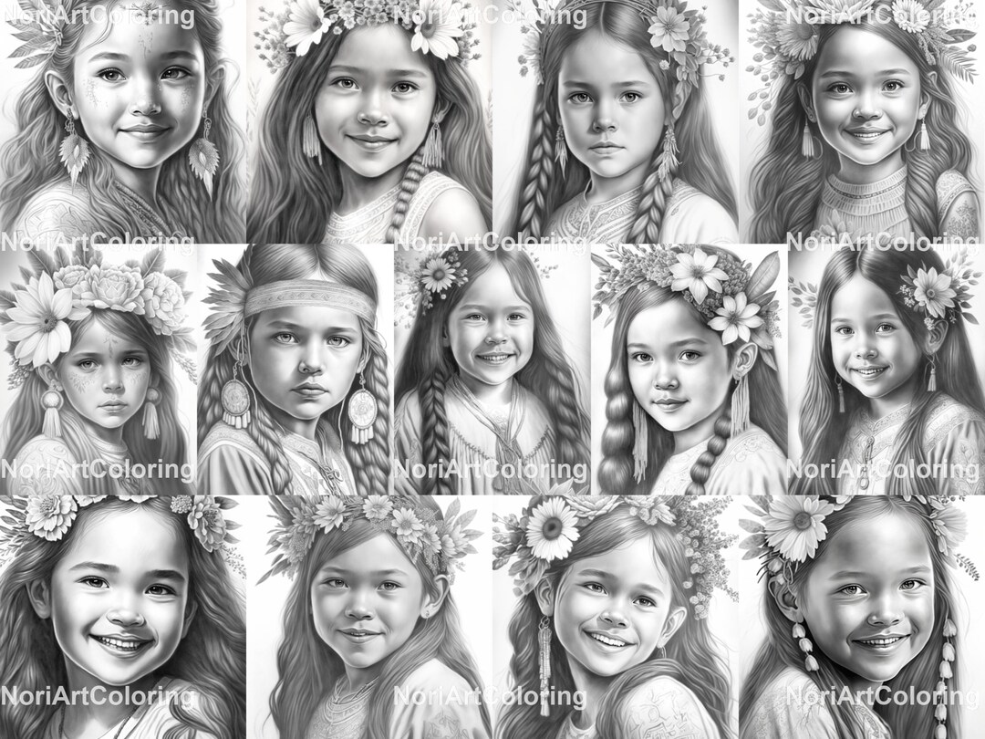 13 Beautiful Native American Girls Coloring Pages | Printable Adult ...