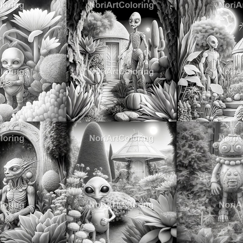 Alien World Coloring Page - Etsy