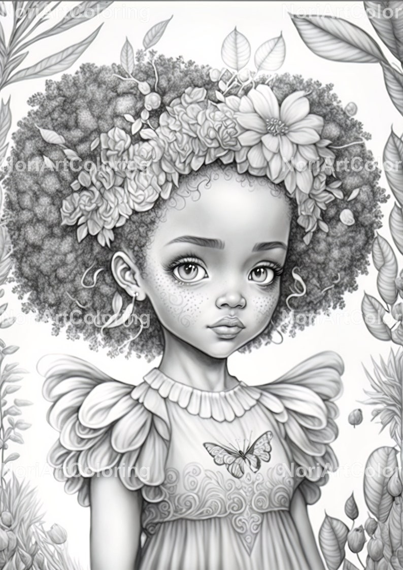 10 Beautiful Afro Fairies Coloring Pages Vol 2 Black Women - Etsy