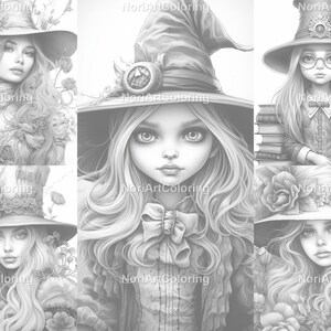 40 Witches Coloring Pages Set 2 | Printable Adult Coloring Pages ...