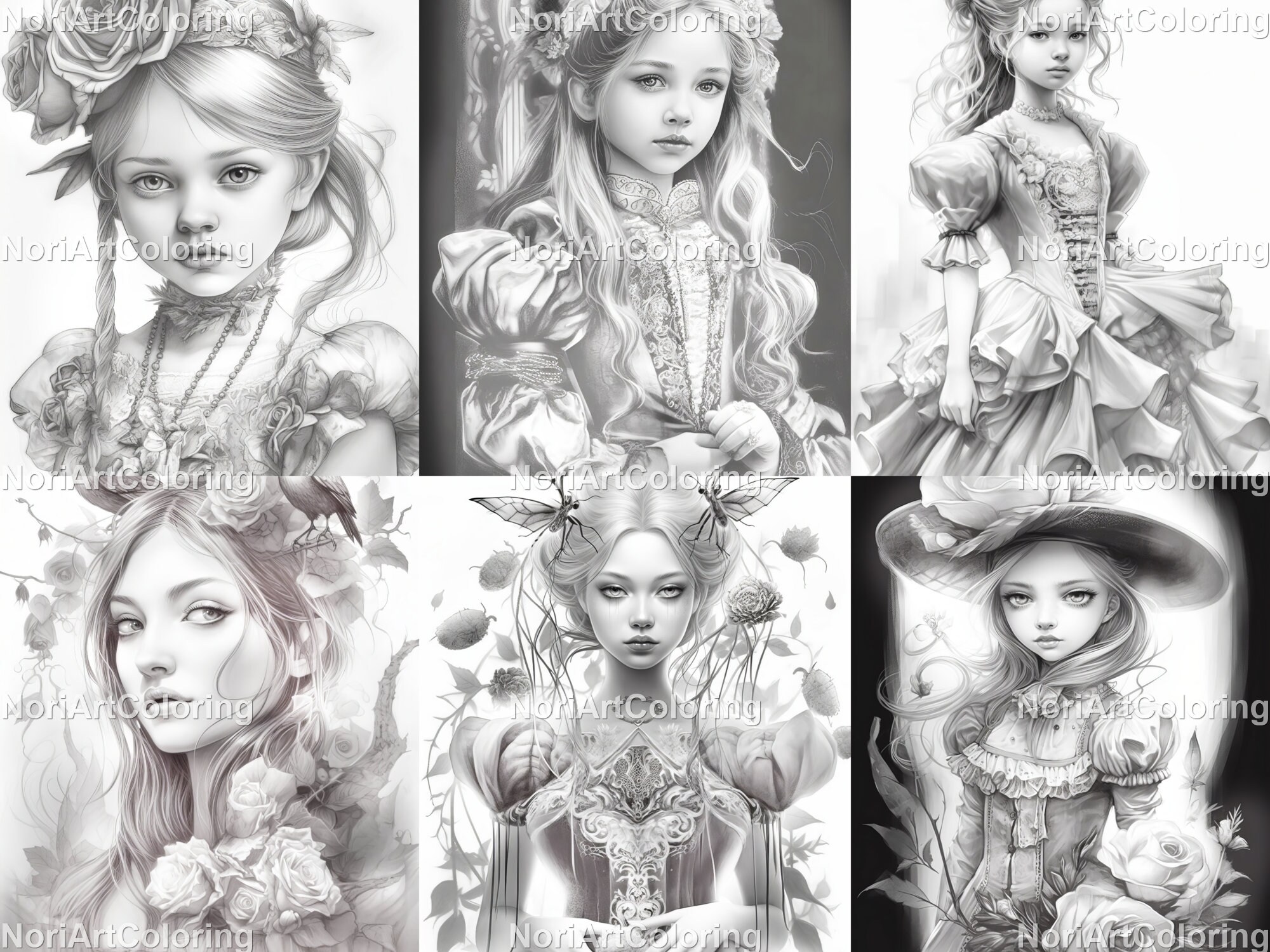 30 Gothic Girls Set 2 Coloring Pages Bright Medium and Dark - Etsy ...