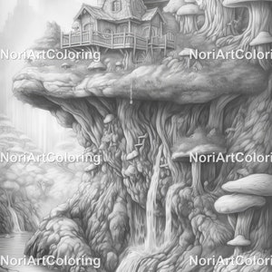 30 Mushroom Fairy Houses Set 2 Coloring Pages | Printable Adult ...