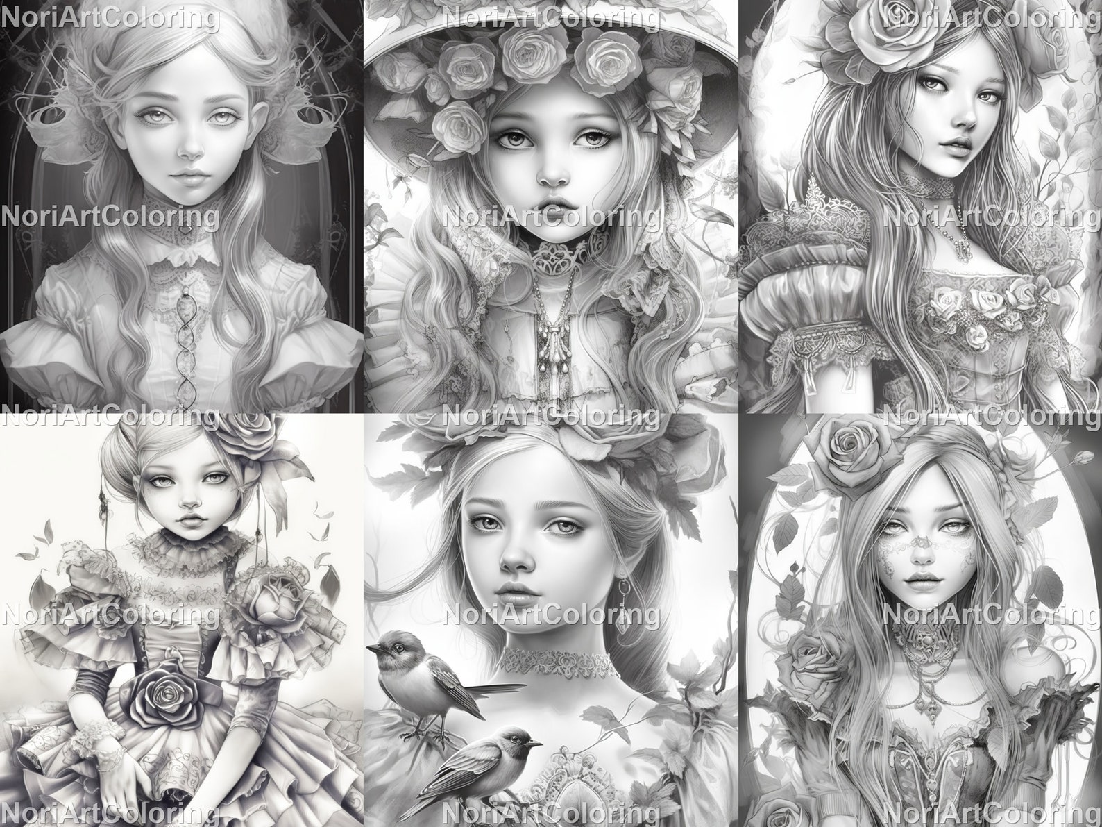 30 Gothic Girls Set 2 Coloring Pages Bright Medium and Dark - Etsy ...