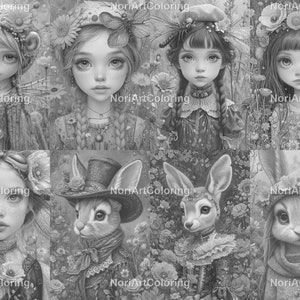 60 Pixie Dust Sprites in Bloom Grayscale Coloring Pages | Printable ...