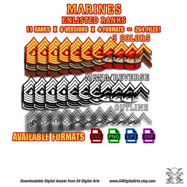 Usmc Enlisted Rank Svg - Etsy