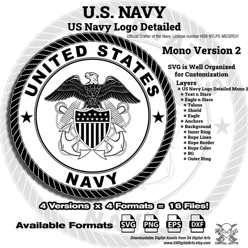 US Navy Military Logo Detailed SVG | Officially Licensed | 16 Files ...