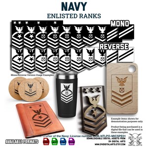 US Navy Enlisted Ranks SVG, PNG, Navy Dxf, Eps | Officially Licensed ...