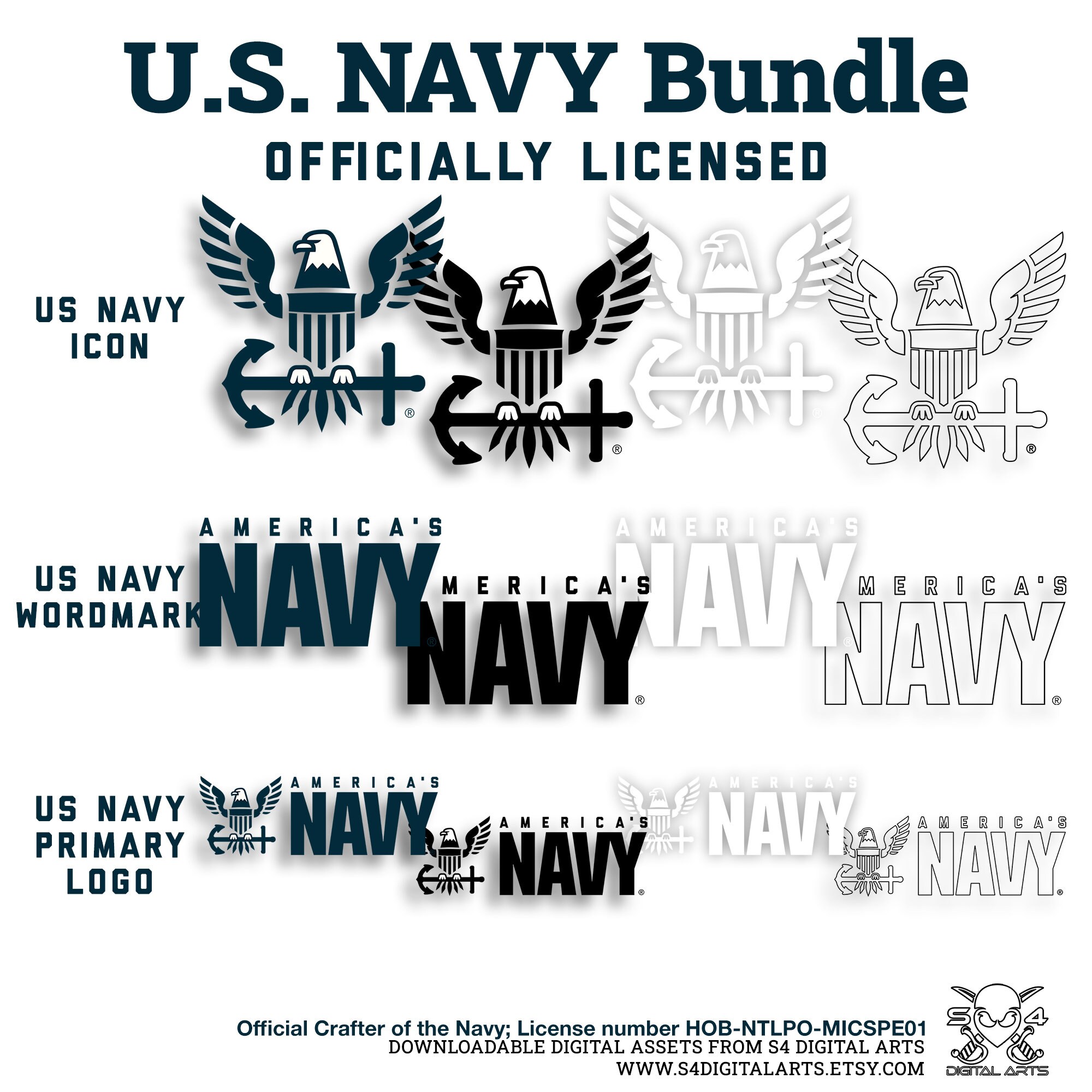 US Navy Bundle! Navy Emblem and Logo Mega Bundle SVG, PNG, Navy Dxf ...