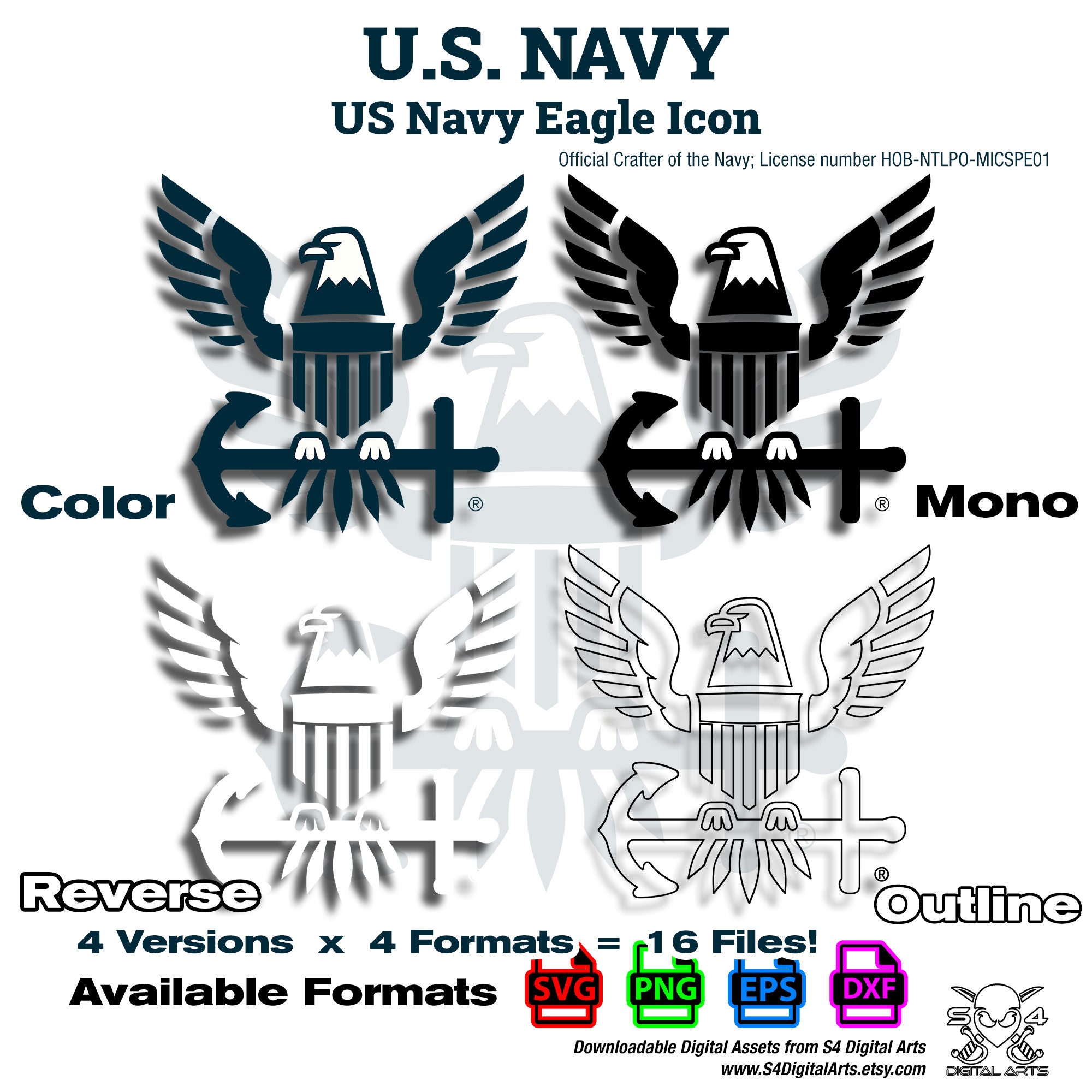Navy Eagle Logo Letter M Eagle Logo Templatem Military Stock Vector