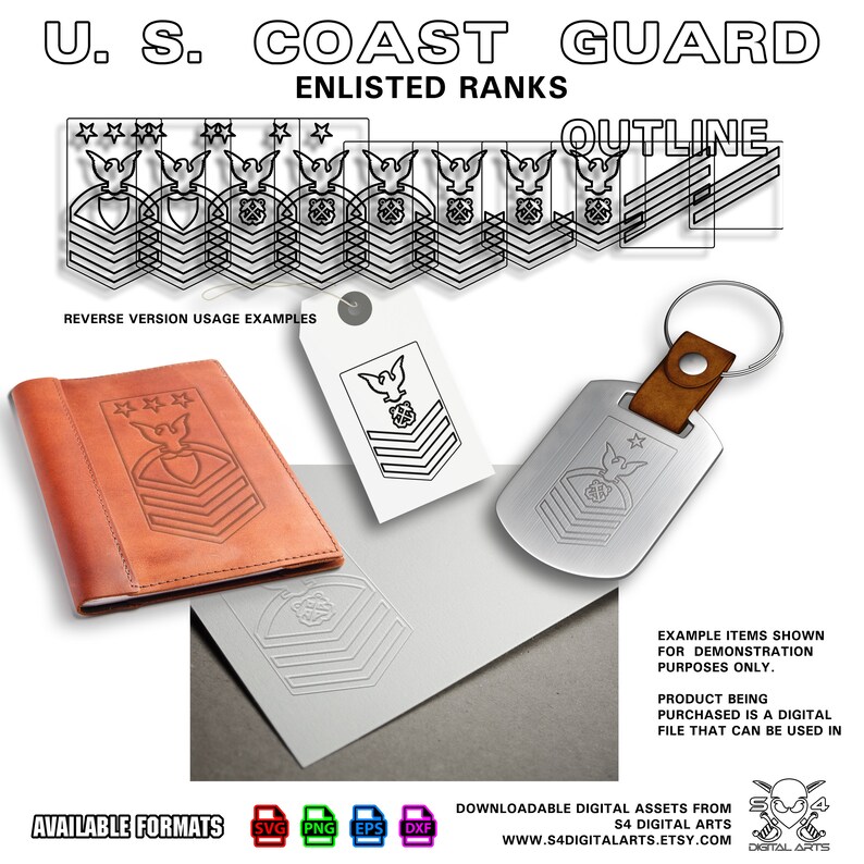 US Coast Guard Enlisted Ranks Svg USCG Military Ranks Svg - Etsy