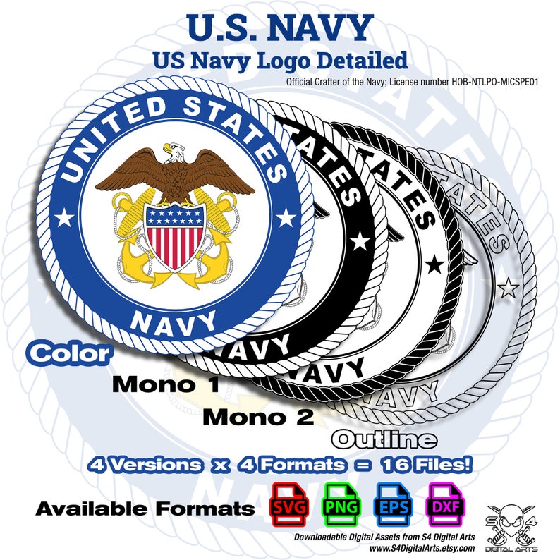 US Navy Military Logo Detailed SVG | Officially Licensed | 16 Files ...