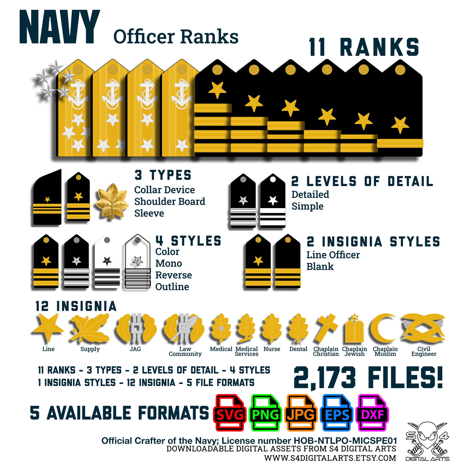 US Navy Officer Ranks SVG, PNG, Jpg, Navy Dxf, Eps | Officially ...