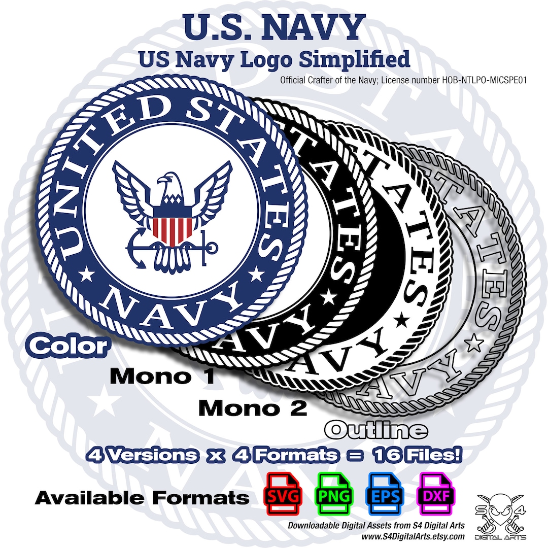 US Navy Logo Simplified | Navy SVG Officially Licensed 16 Files | 1200 ...