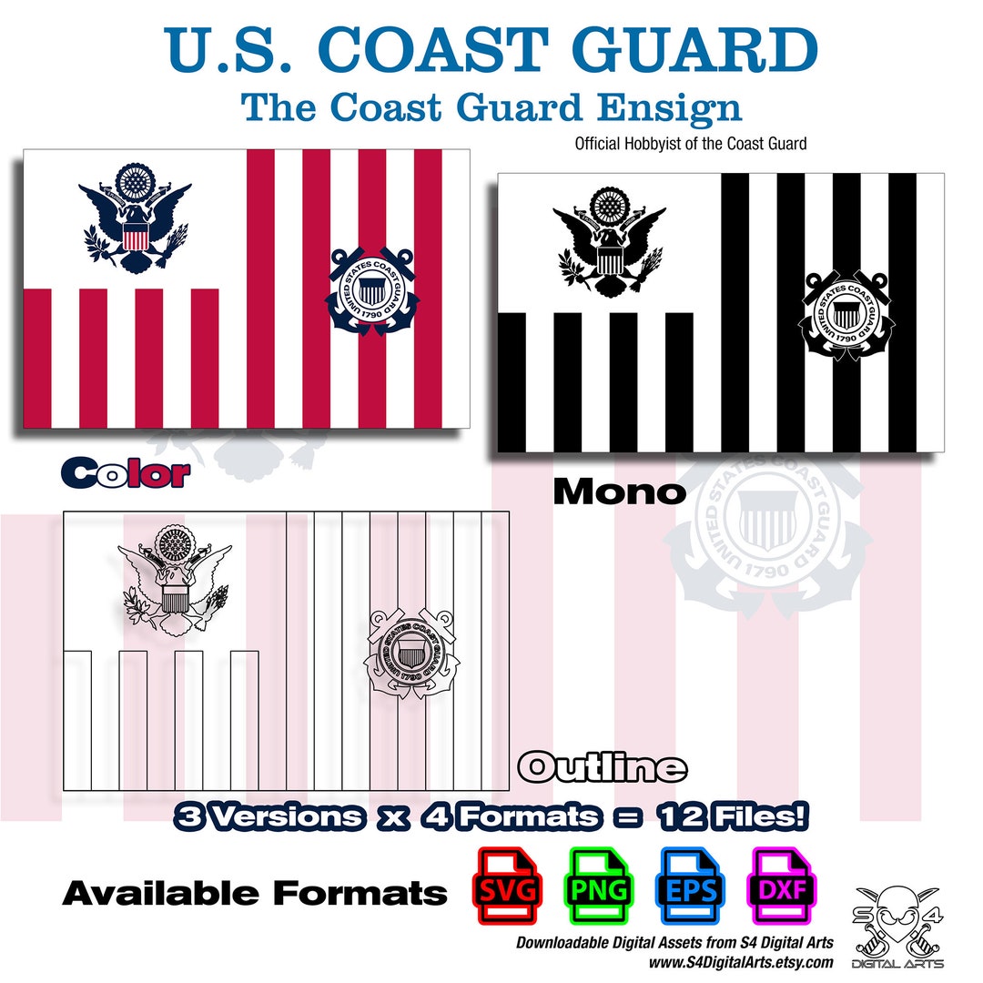 US Coast Guard Ensign SVG Collection Officially Licensed 12 Precision ...