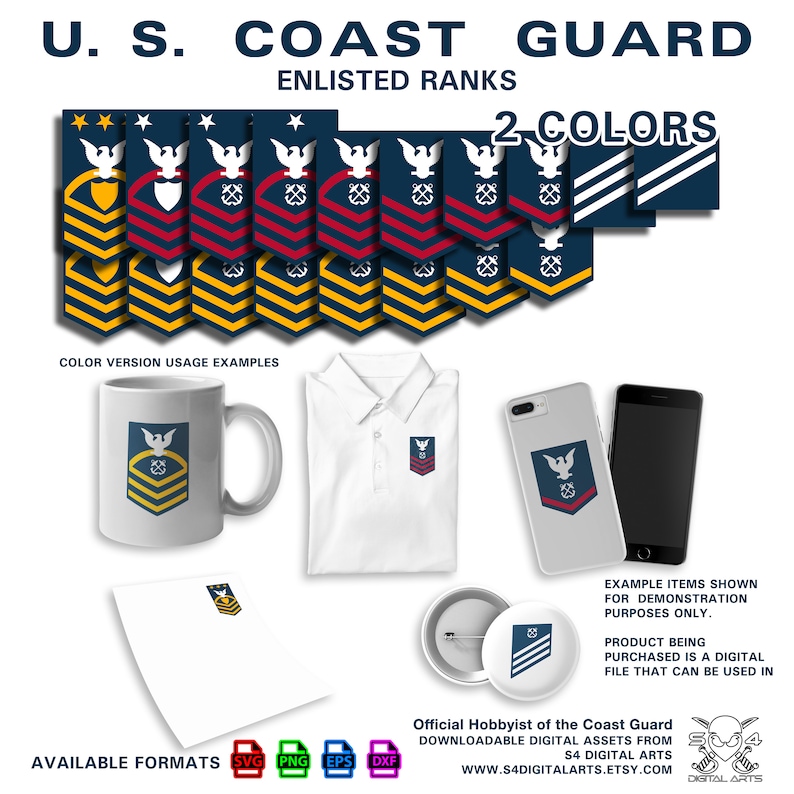 Enlisted Ranks Coast Guard Svg, Png, Dxf, Eps Bundle of 657 Files ...