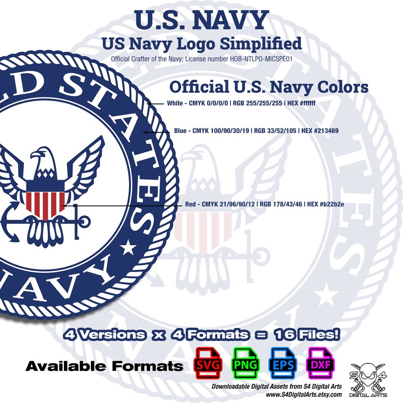 US Navy Logo Simplified | Navy SVG Officially Licensed 16 Files | 1200 ...
