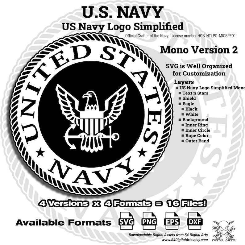 US Navy Logo Simplified | Navy SVG Officially Licensed 16 Files | 1200 ...