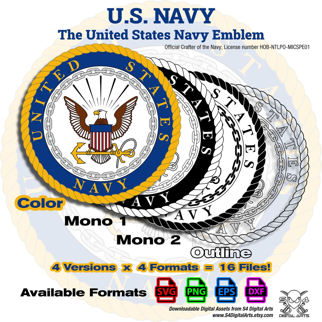 US Navy Emblem | Officially Licensed Navy SVG | 16 Files | 1200 Dpi Png ...