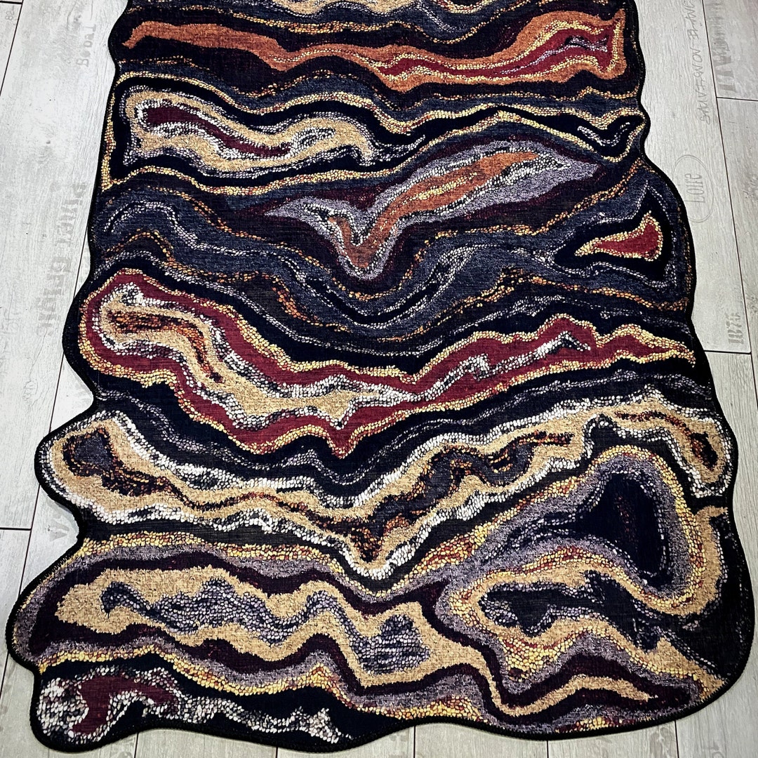 Irregular Shape Area Rug, Fraqment Unique Shape Carpet, Turkish ...