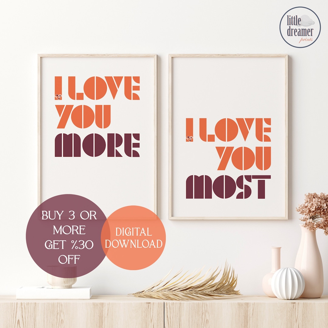 LOVE Modern Wall Art – 2 Piece Wall Art – Love Print –printable Wall ...