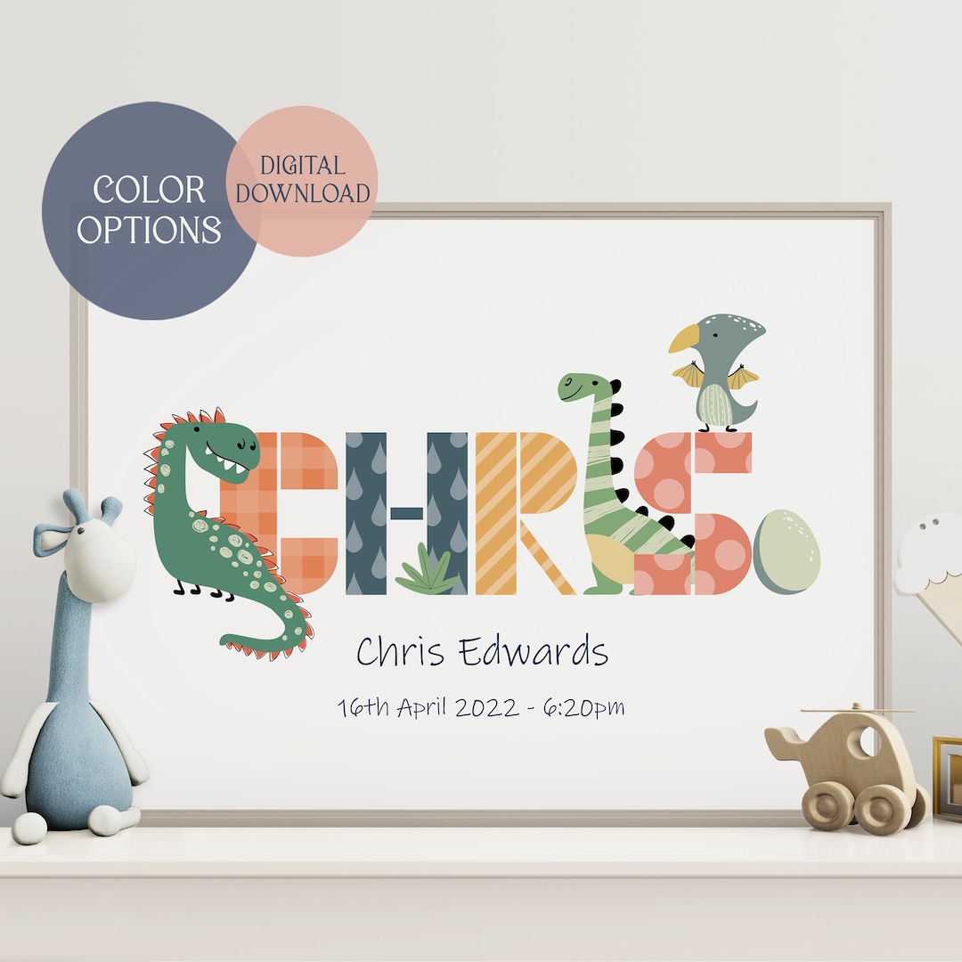 CUSTOM Name Print for Nursery Decor, Baby Shower Gift, DIGITAL DOWNLOAD ...