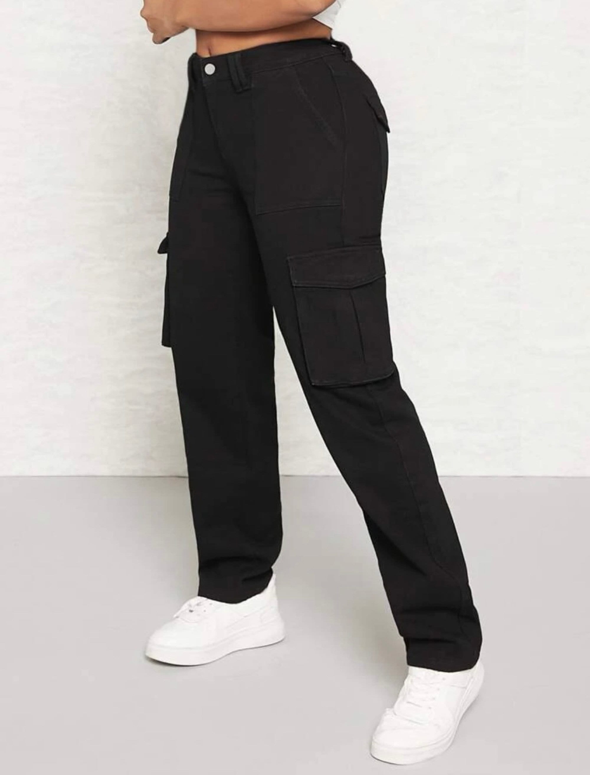 Black Low Rise Cargo Pants - Etsy