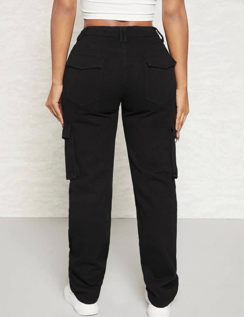 Black Low Rise Cargo Pants - Etsy
