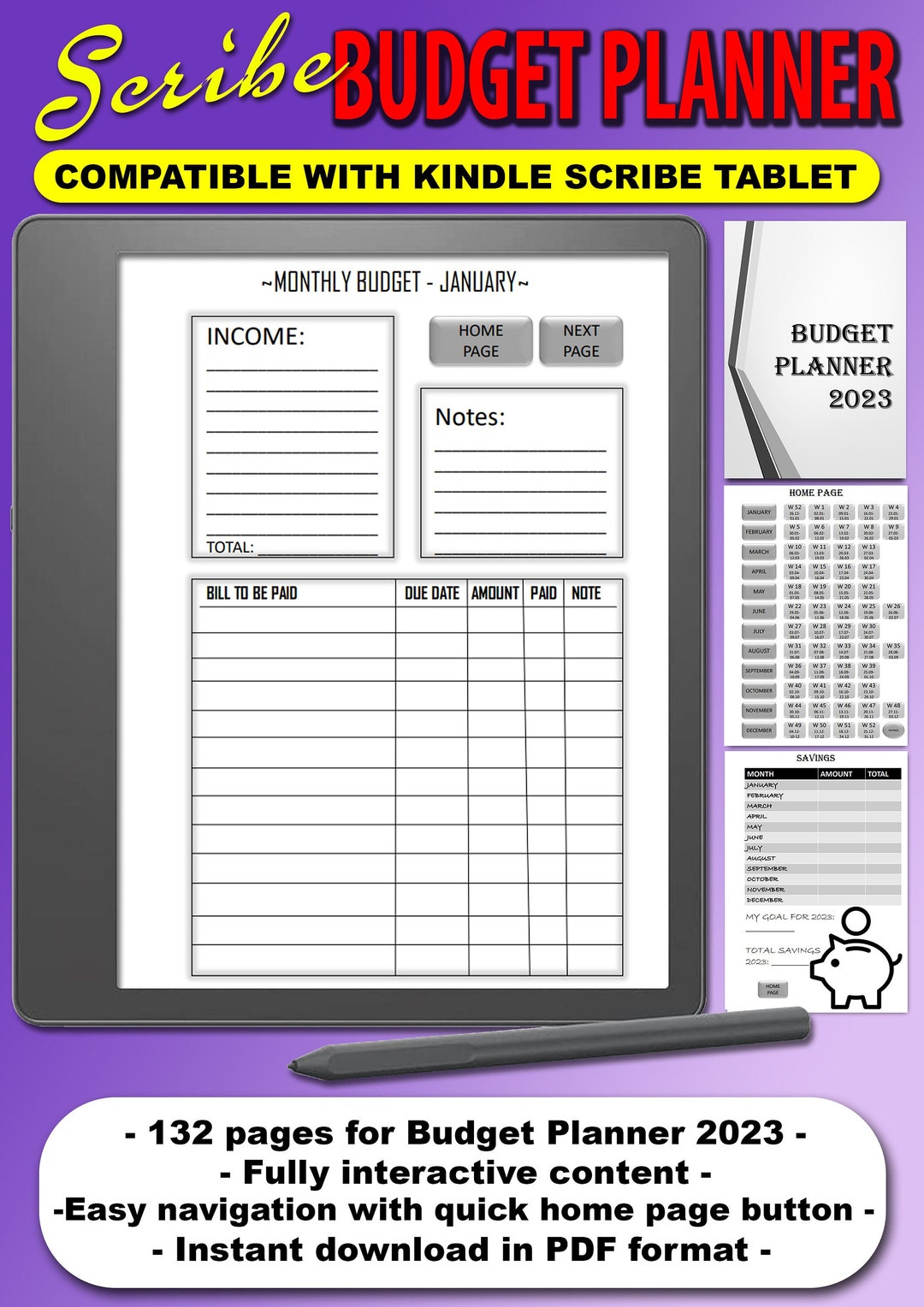 Monthly and Weekly Budget Planner 2023 - Etsy