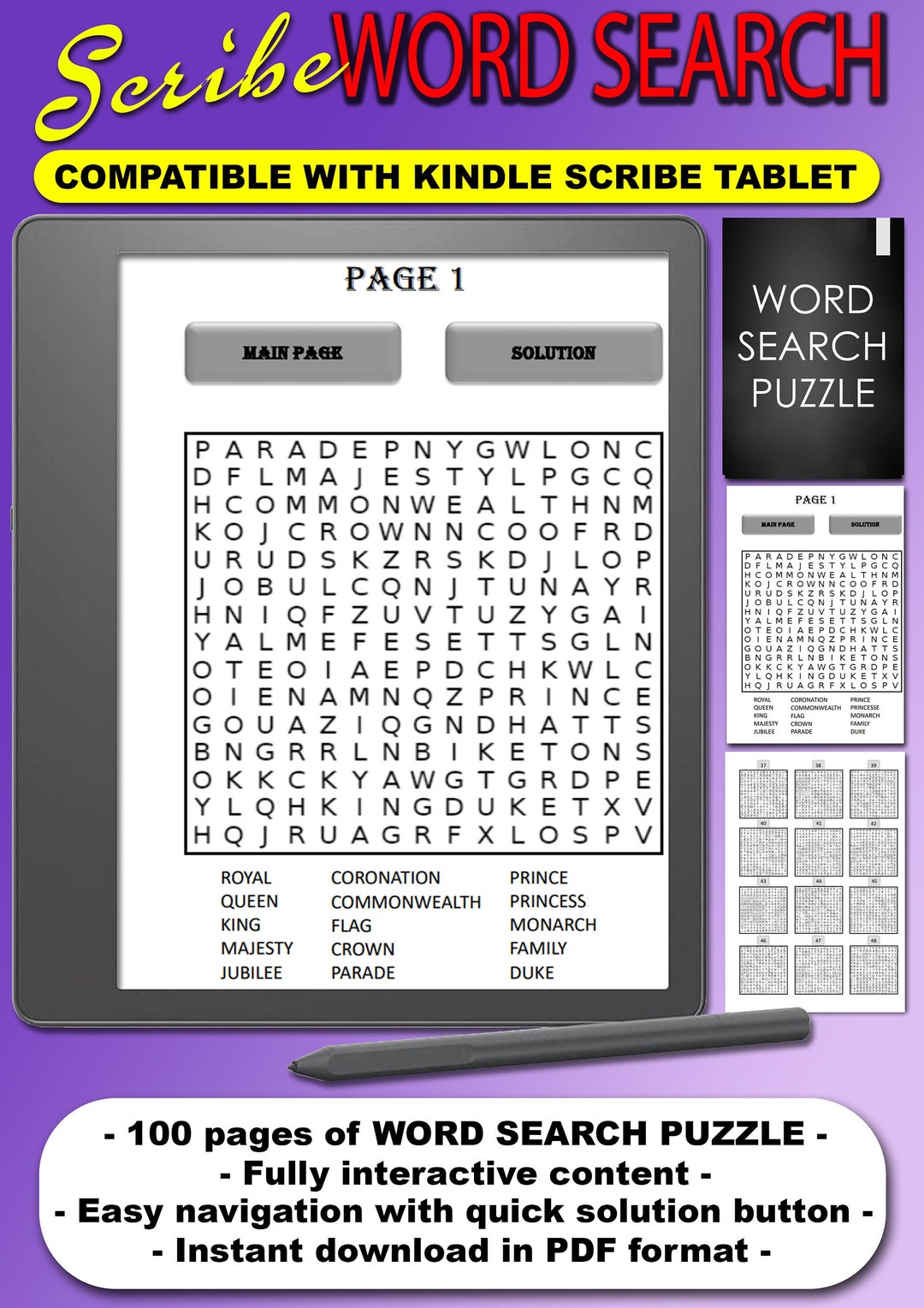 Scribe Word Search Puzzle - Etsy