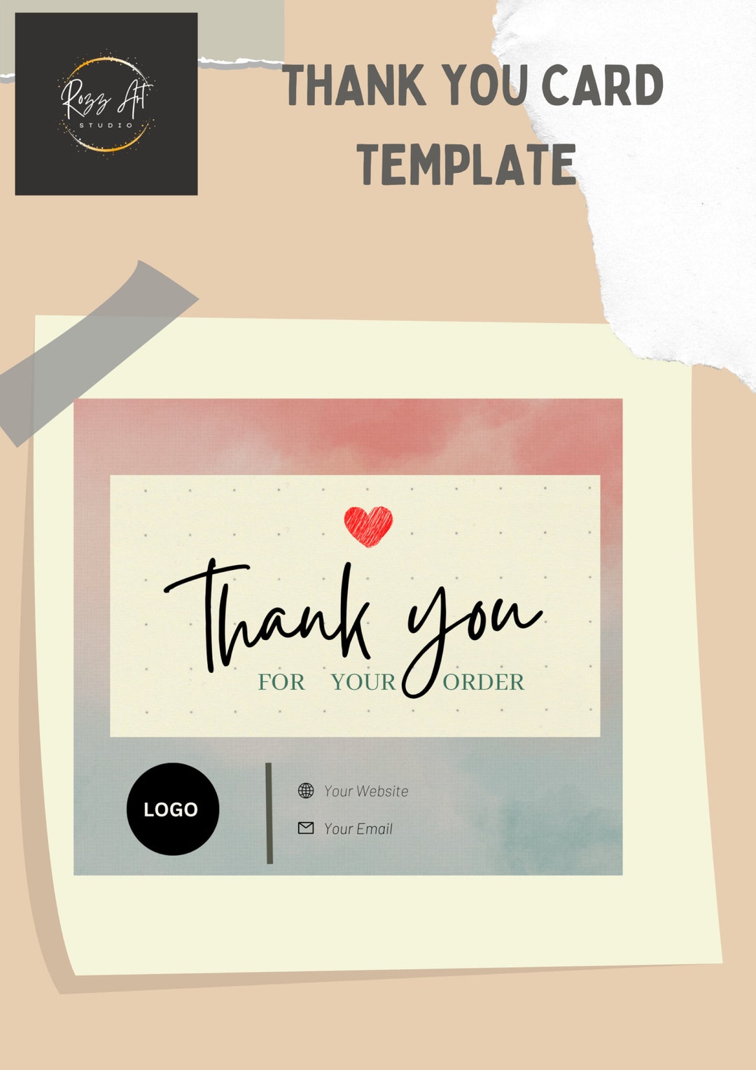 Thank You Cards Editable Template - Etsy
