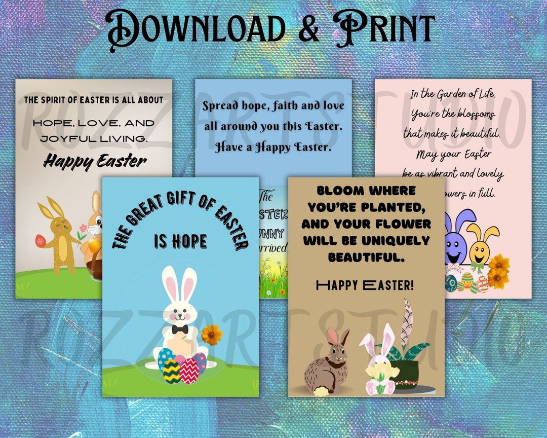 Bunny Easter Card | Printable Greeting Card (digital Download) - Etsy