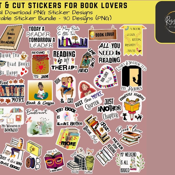 Printable Bookish Stickers - Etsy