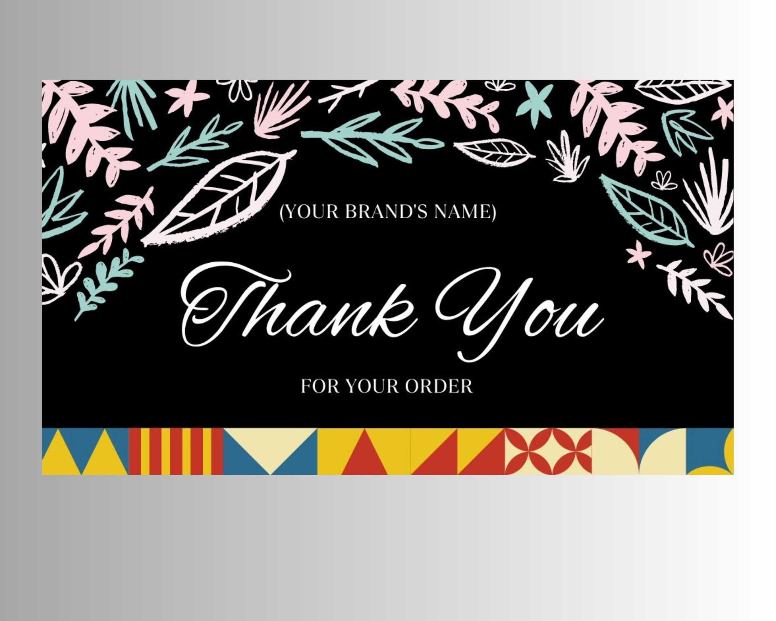Thank You Card, Editable Templates - Etsy