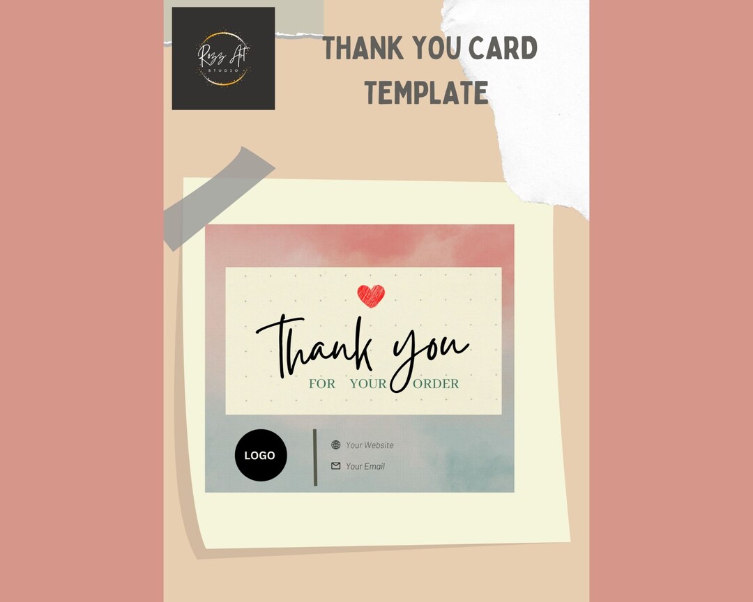 Thank You Cards, Editable Template - Etsy