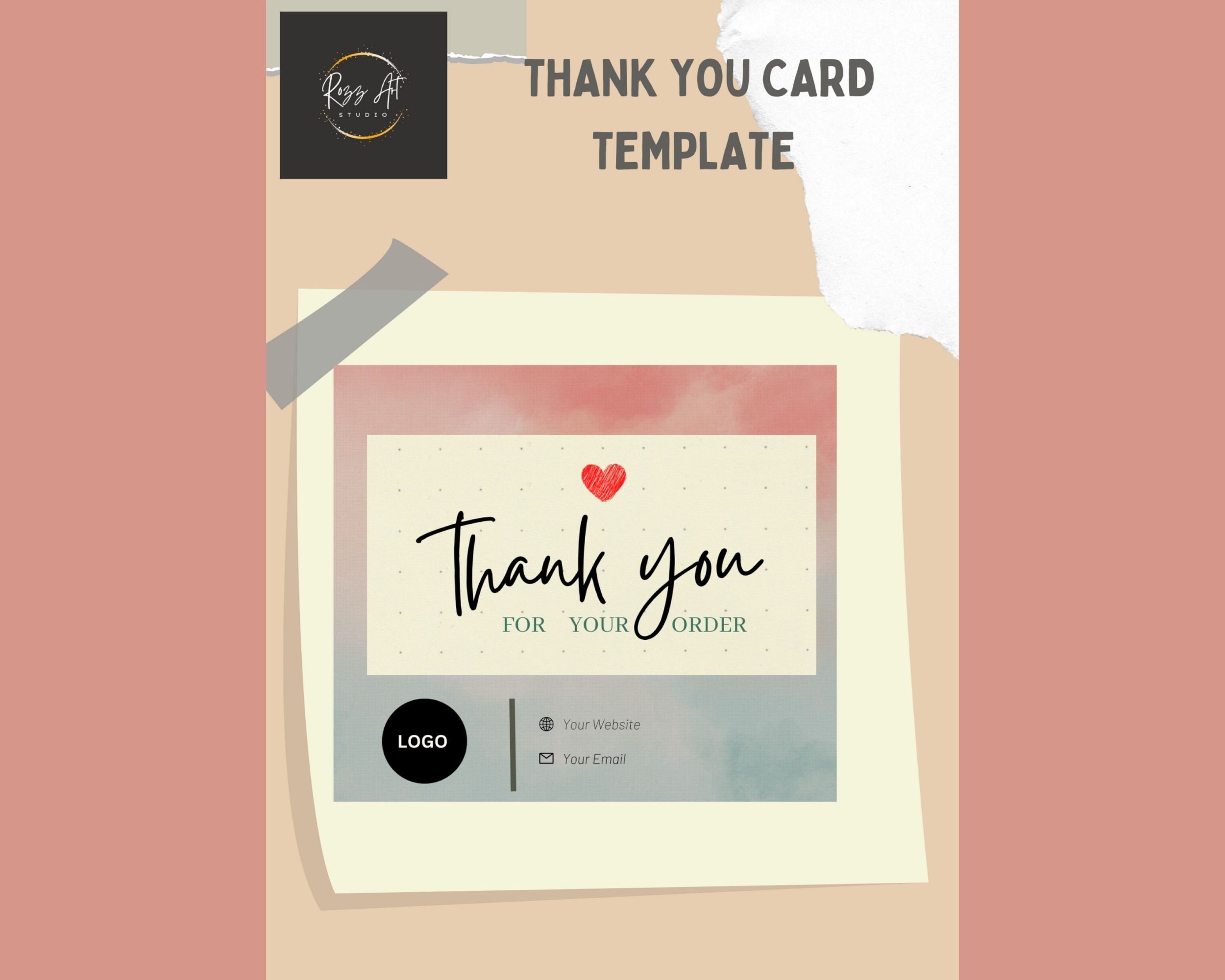 Thank You Cards, Editable Template - Etsy