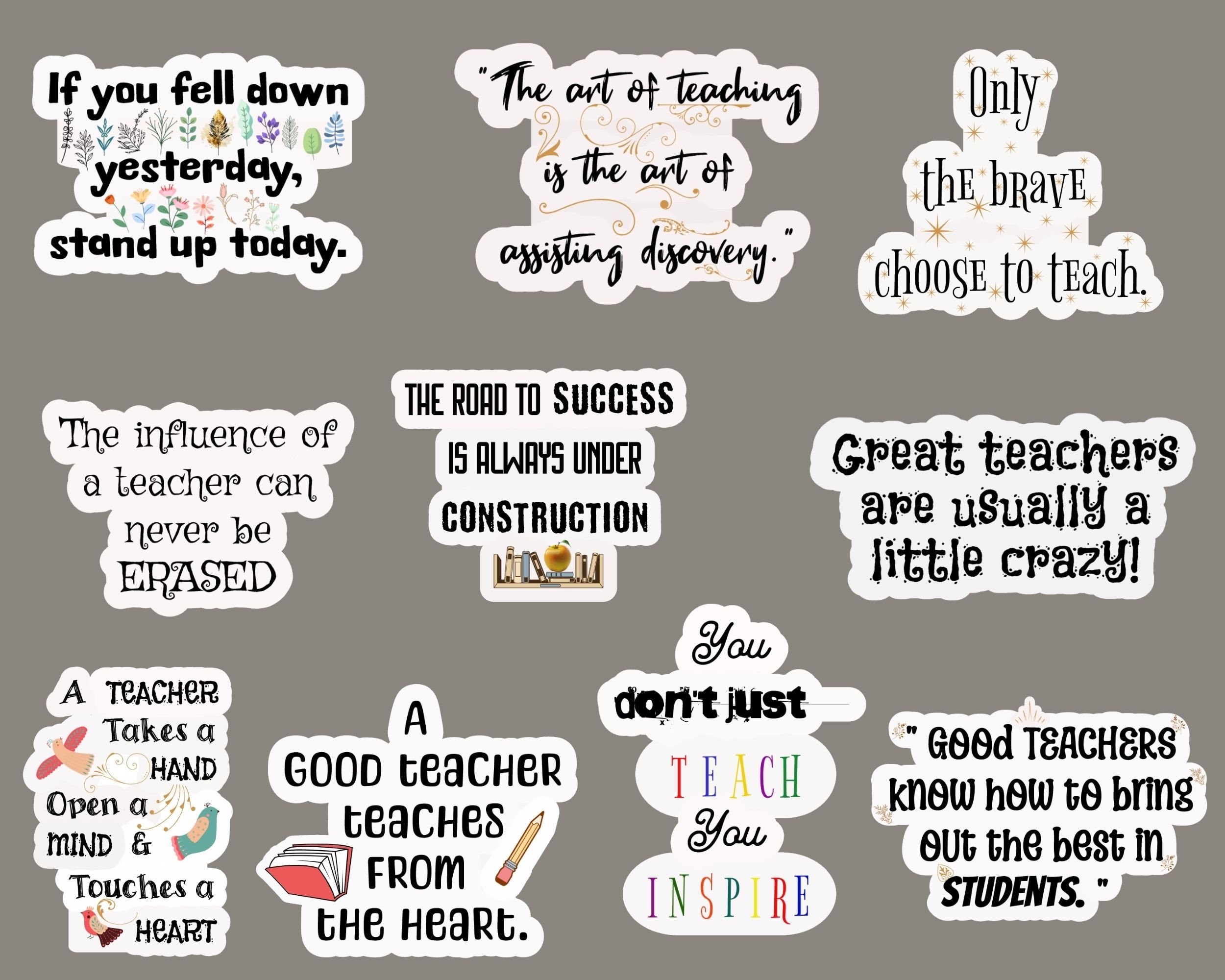 Teacher Quotes Stickers PNG - Etsy