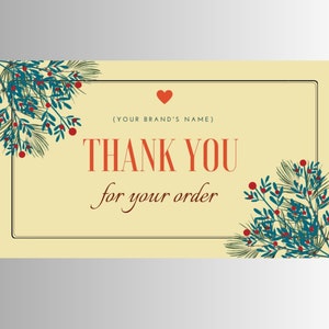 Thank You Card, Editable Templates - Etsy