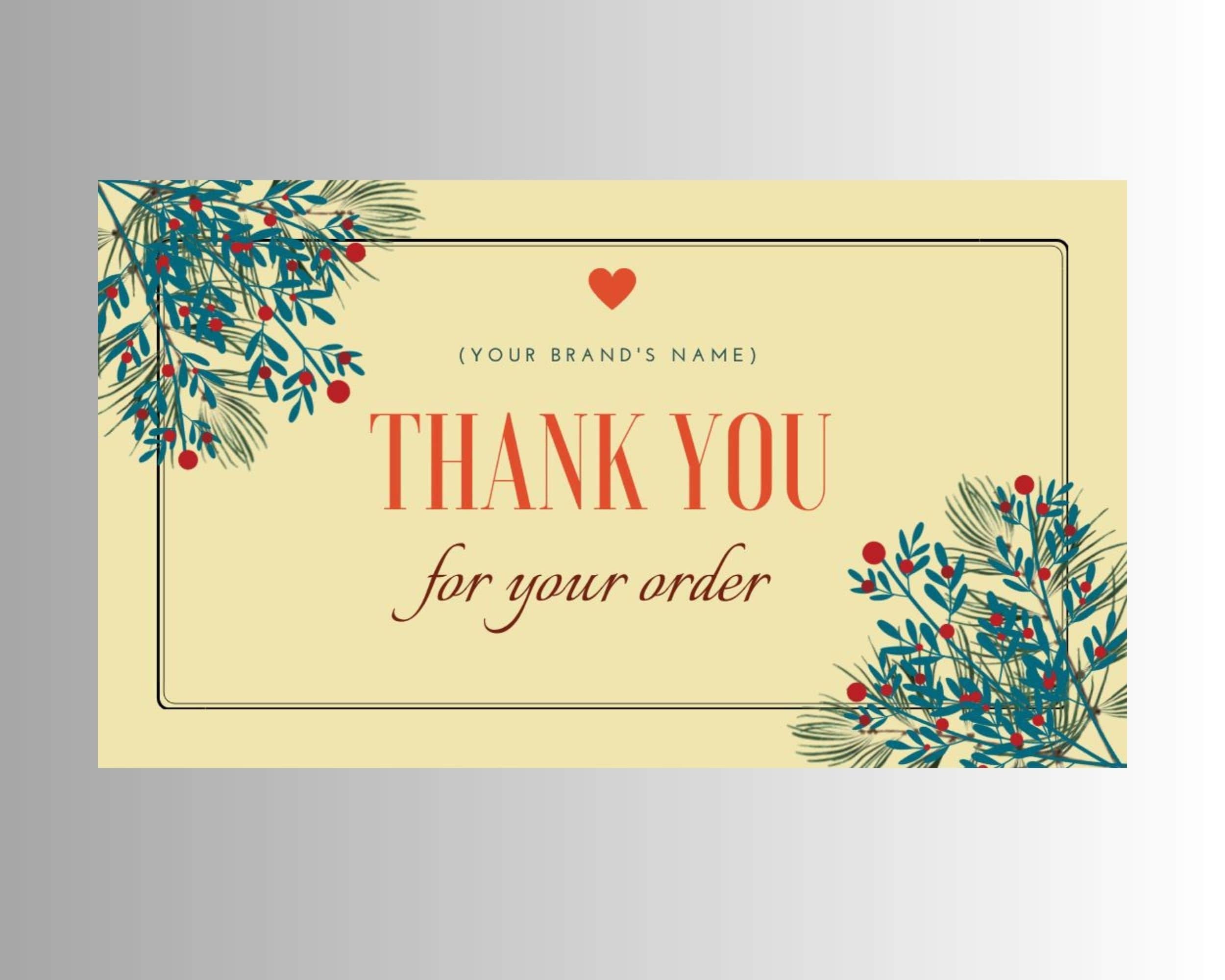 Thank You Card, Editable Templates - Etsy